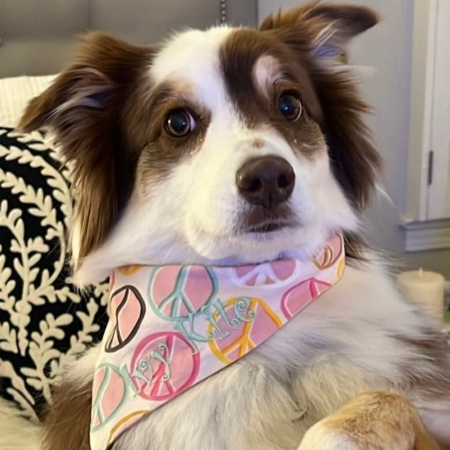 Love Custom Embroidered Bandanas (Peace SOLD OUT) – Three Spoiled Dogs ...