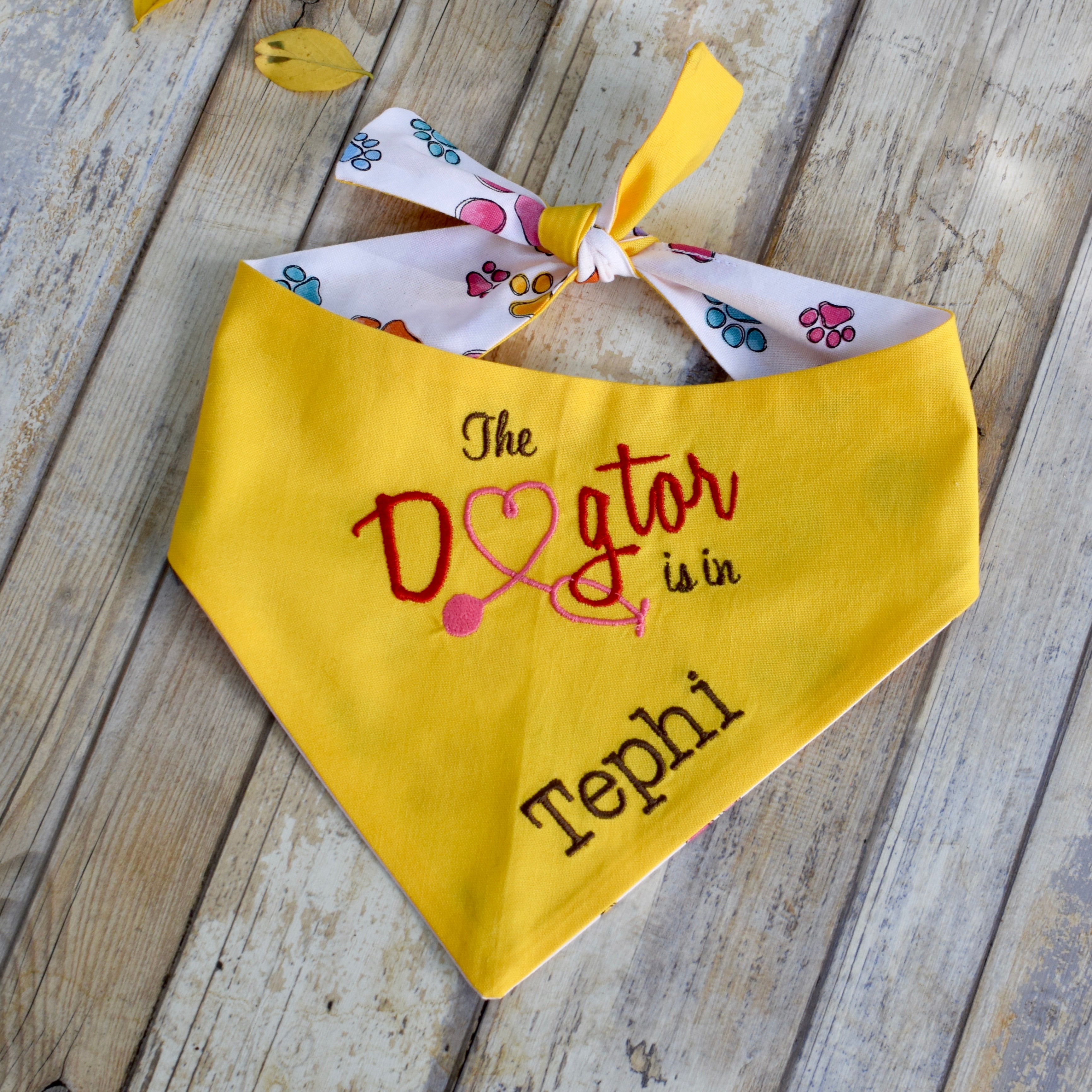 The Dogtor is In - Therapy Dog Bandana - Customize with Pets Name ...